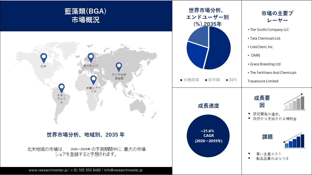 世界の藍藻類(BGA)市場調査、規模、シェアと予測 2035年